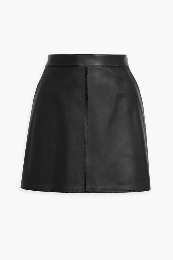 Theory Leather Mini Skirt - Black