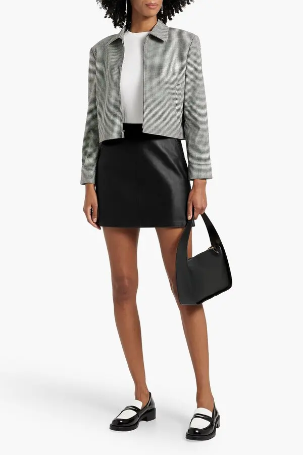 Theory Leather Mini Skirt - Black