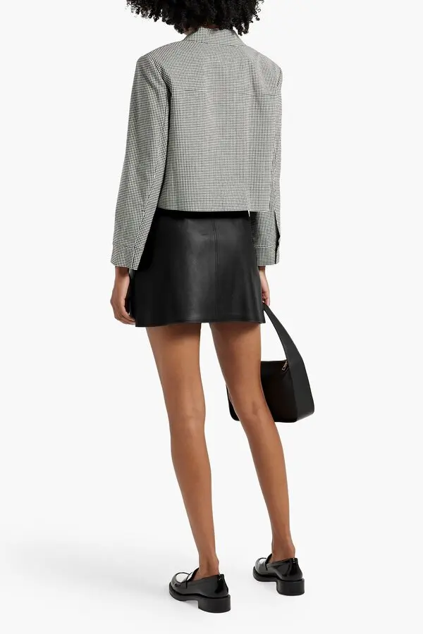 Theory Leather Mini Skirt - Black