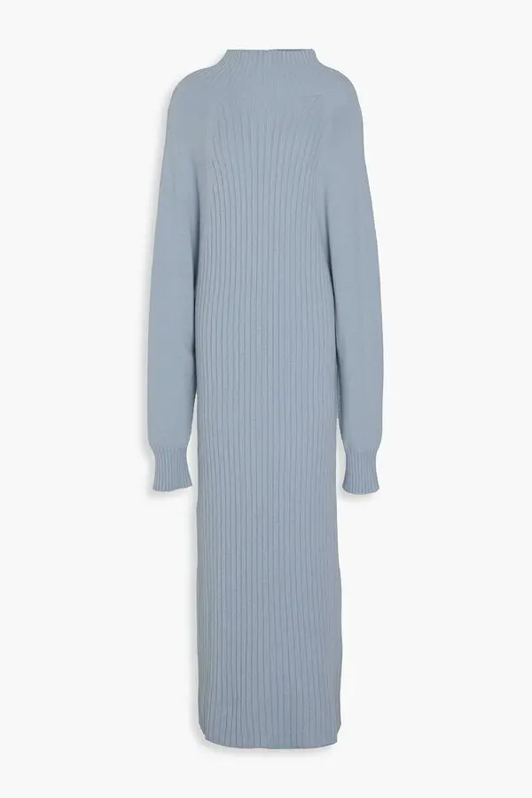 Le17septembre Ribbed-Knit Midi Dress In Light Blue - 70% Off | Editorialist