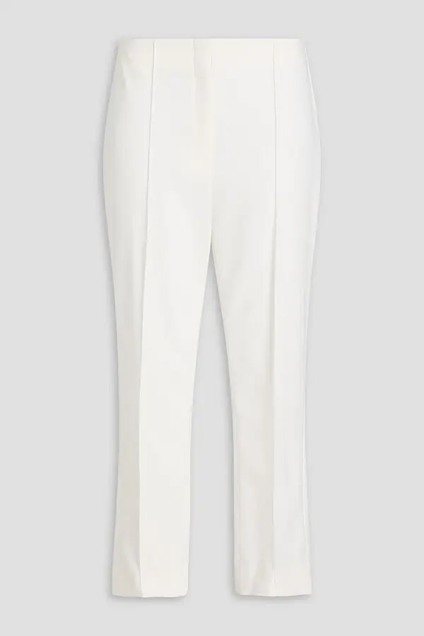 Theory Cropped Tapered Crepe Pants - White