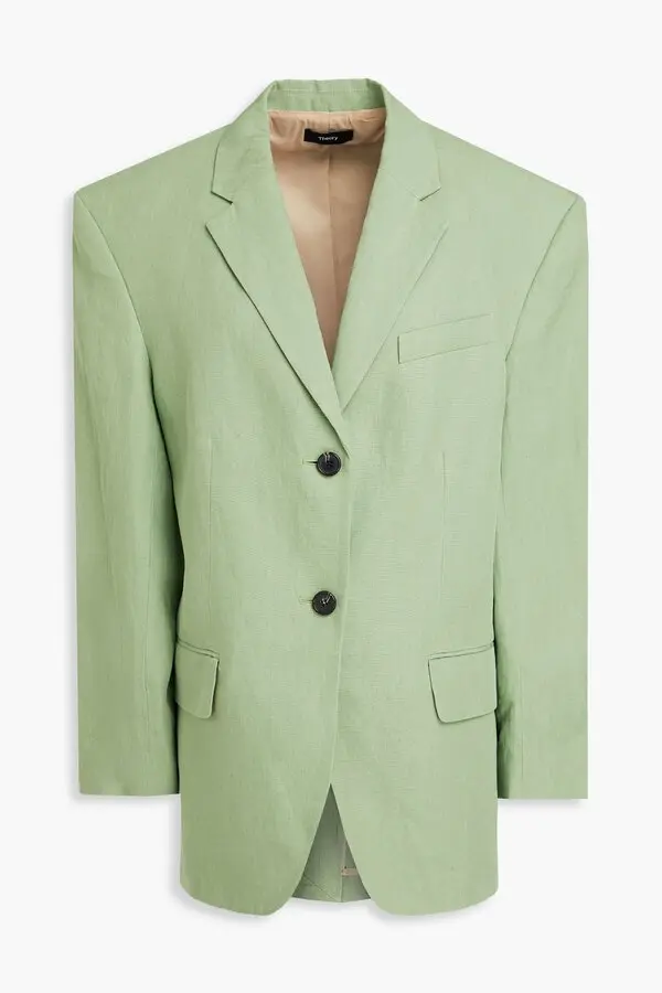 Theory Linen Blazer - Leaf Green