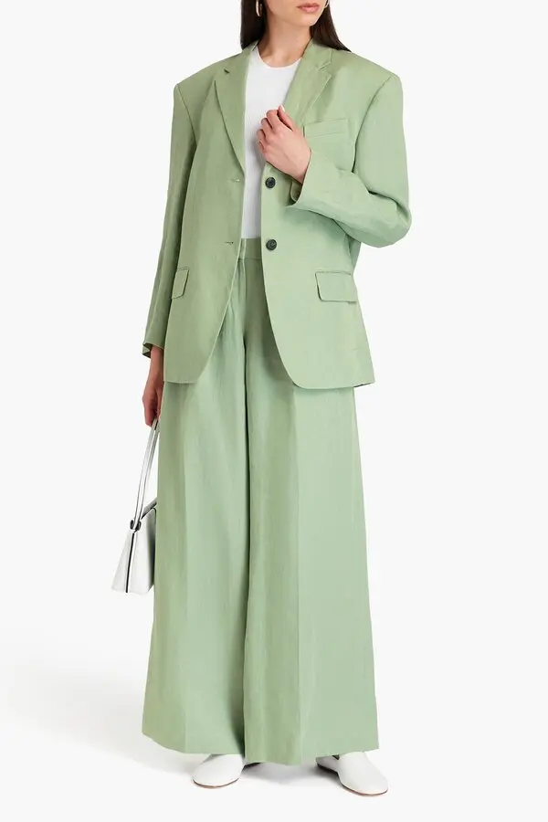 Theory Linen Blazer - Leaf Green