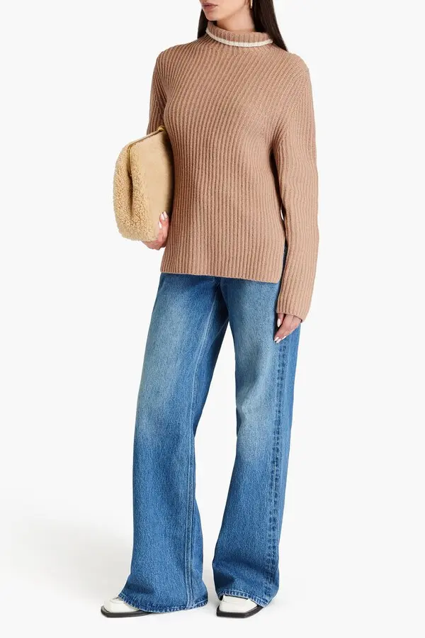 Theory Ribbed Wool-blend Turtleneck Sweater