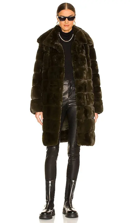 Adrienne Landau Faux Fur Long Coat