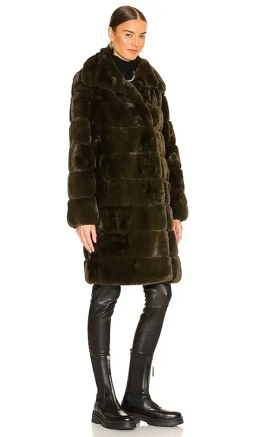 Adrienne Landau Faux Fur Long Coat