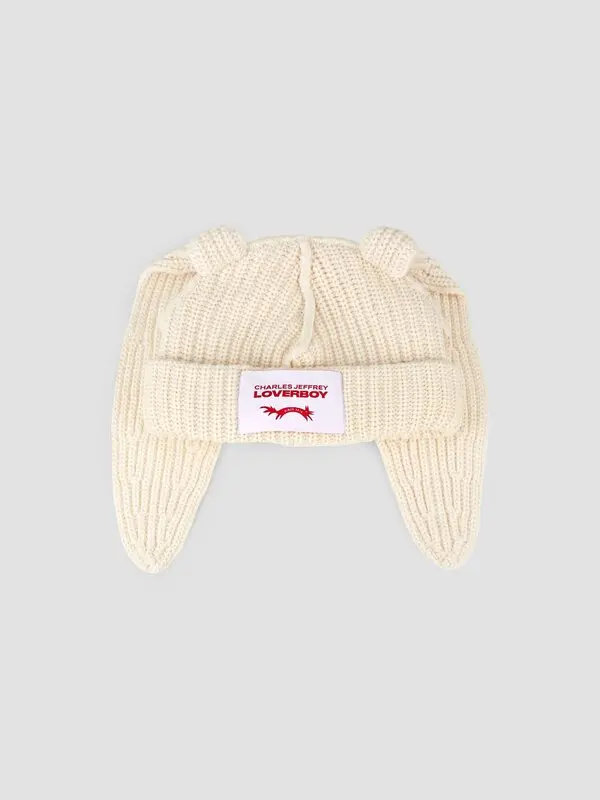 CHARLES JEFFREY Chunky Rabbit Beanie - Ecru