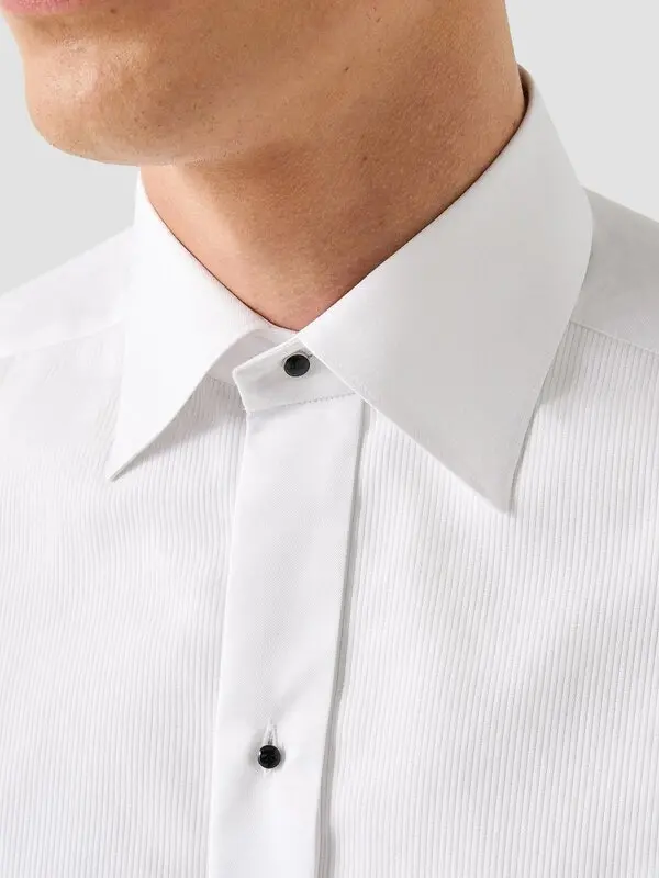 Eton Slim-fit Striped Cotton Evening Shirt - White