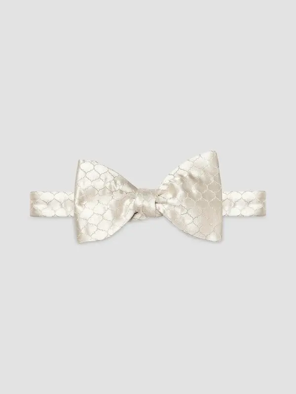 Eton Geometric Silk Bow Tie - Beige