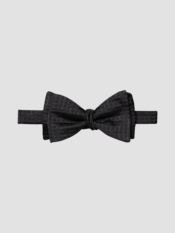 Eton Geometric Silk Bow Tie - Black