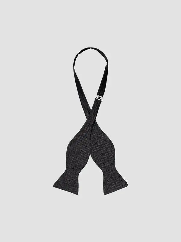 Eton Geometric Silk Bow Tie - Black
