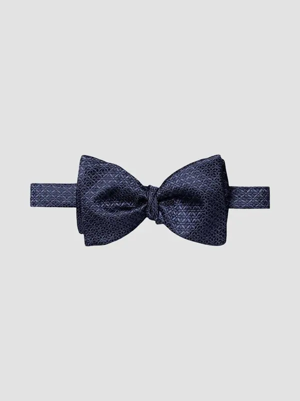 Eton Geometric Silk Bow Tie - Blue