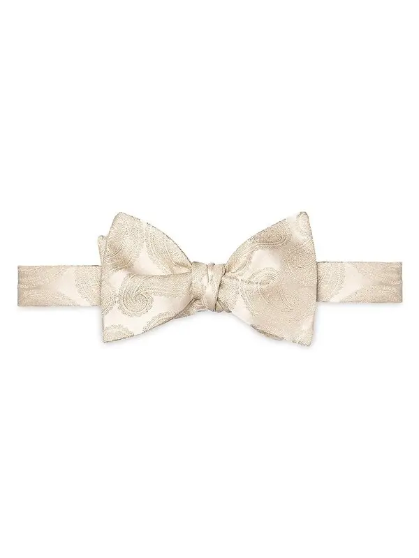 Eton Paisley Silk Bow Tie - Beige