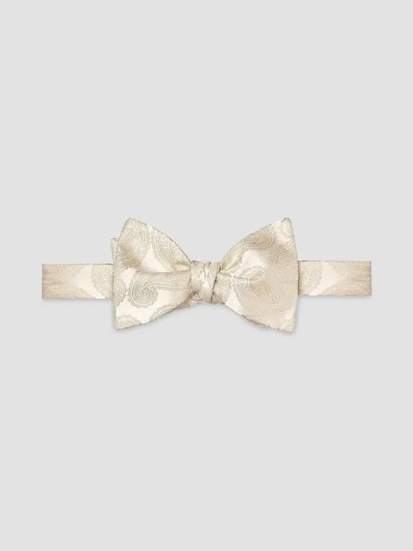 Eton Paisley Silk Bow Tie - Beige