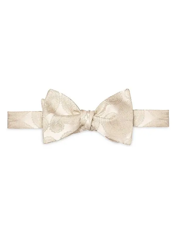 Eton Paisley Silk Bow Tie - Beige