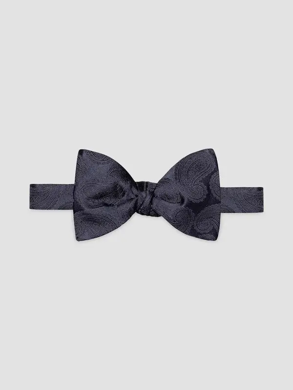 Eton Paisley Silk Bow Tie - Blue