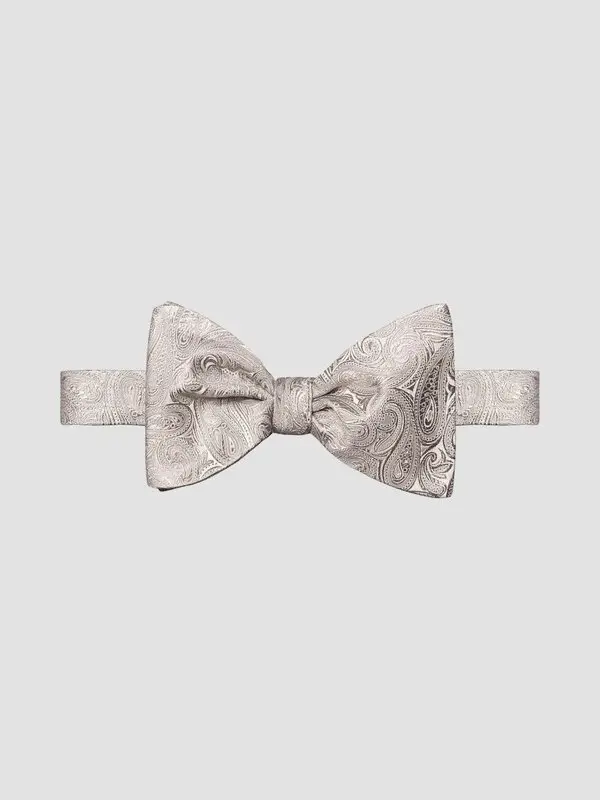 Eton Paisley Silk Bow Tie - Grey