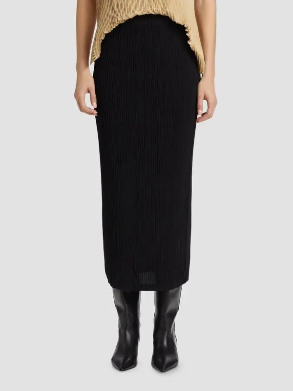 Issey Miyake Hatching Pleats Midi-skirt