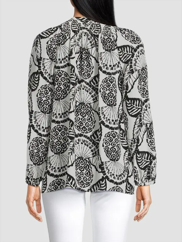 Lilly Pulitzer® Elsa Silk Print Top - Coconut Pineapple