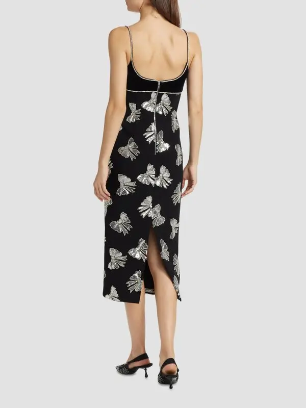 Rebecca Vallance Valor Sequined Bow Midi-dress