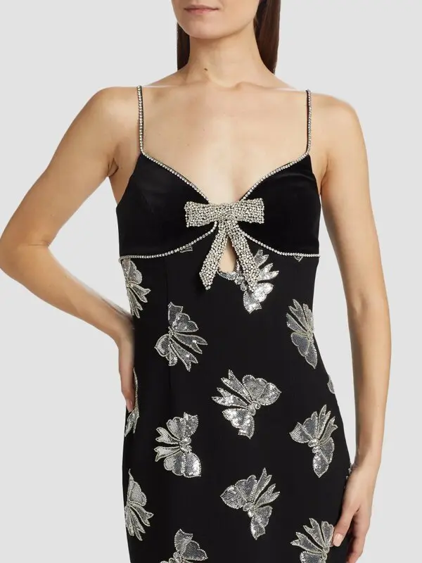 Rebecca Vallance Valor Sequined Bow Midi-dress
