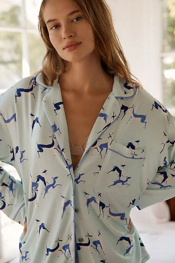 LYREBIRD Briar Long Sleeve Pajama Shirt Modaluxe - Mint