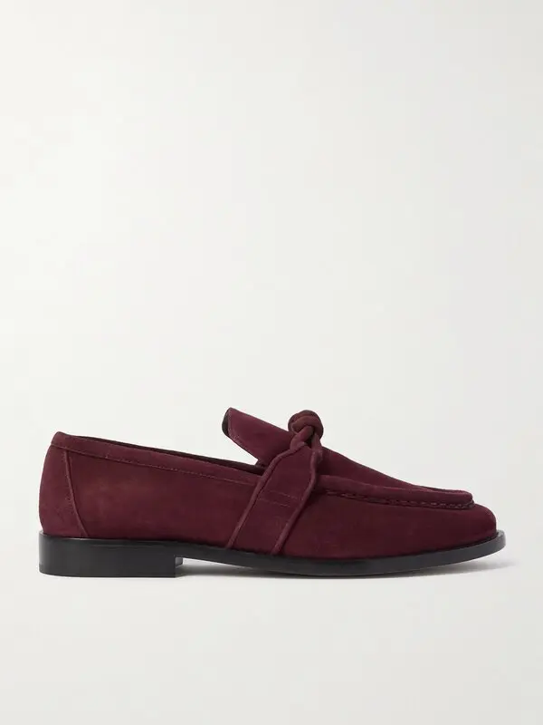 Bottega Veneta Astaire Suede Loafers - Burgundy