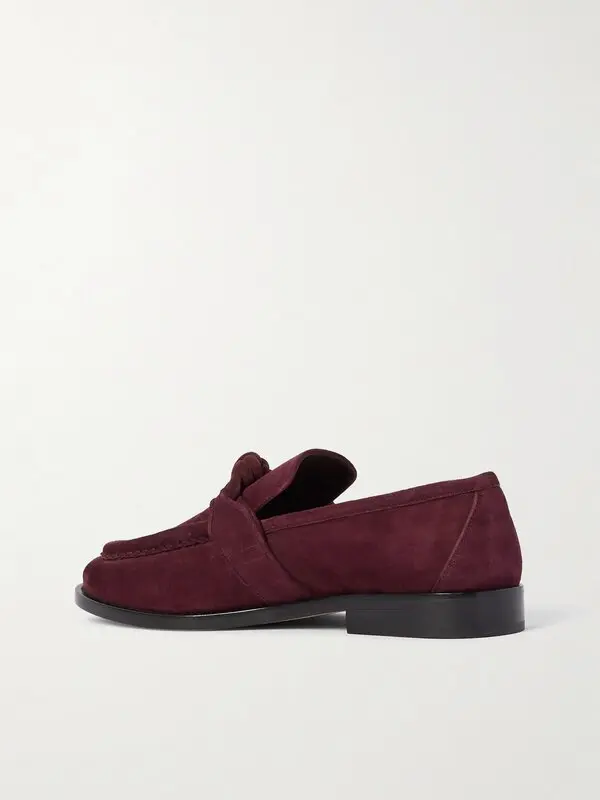 Bottega Veneta Astaire Suede Loafers - Burgundy