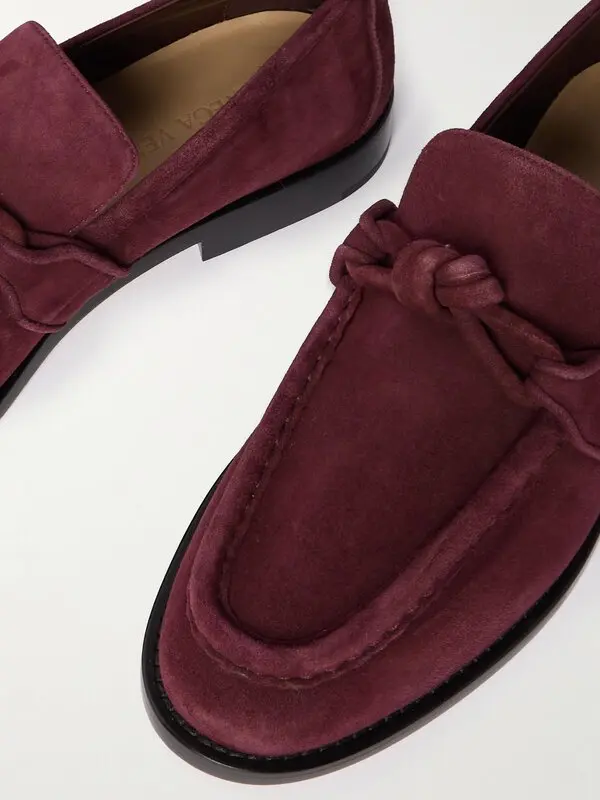 Bottega Veneta Astaire Suede Loafers - Burgundy