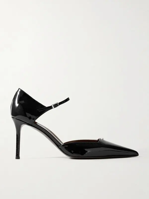 GIUSEPPE ZANOTTI Crystal-embellished Patent-leather Pumps