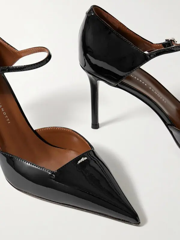 GIUSEPPE ZANOTTI Crystal-embellished Patent-leather Pumps
