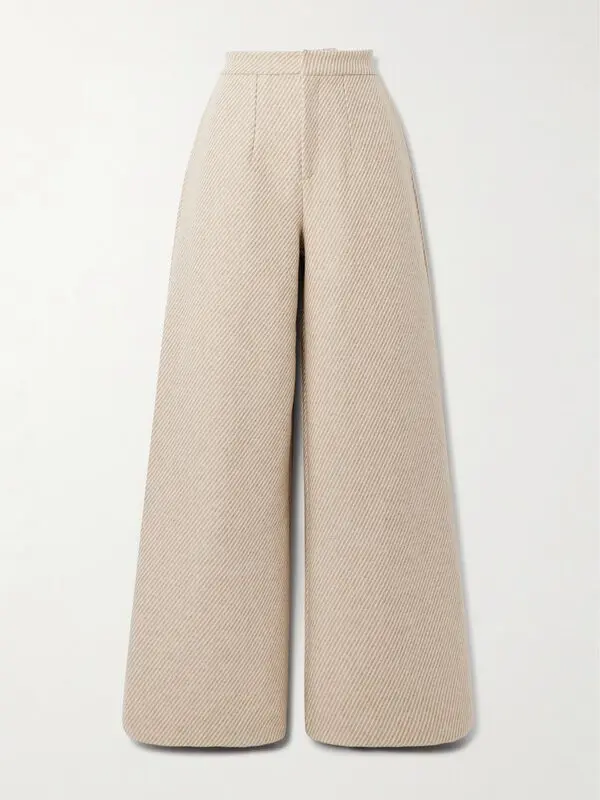 DESTREE Lenore Striped Wide-leg Pants - Neutrals