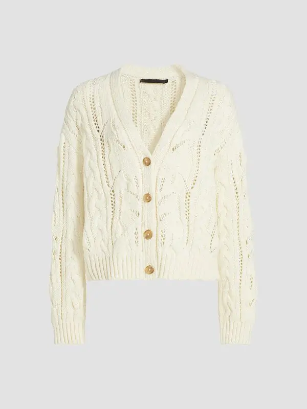 Jenni Kayne Audrey Cotton V-neck Cardigan - Cream