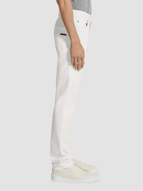 Zegna Rinse-washed Stretch Cotton Roccia Jeans - White