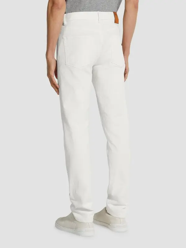 Zegna Rinse-washed Stretch Cotton Roccia Jeans - White