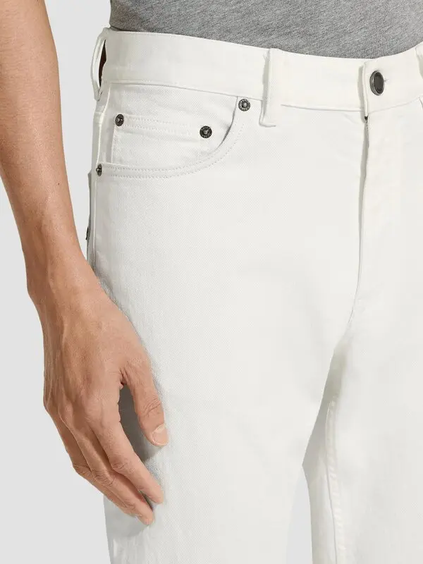 Zegna Rinse-washed Stretch Cotton Roccia Jeans - White
