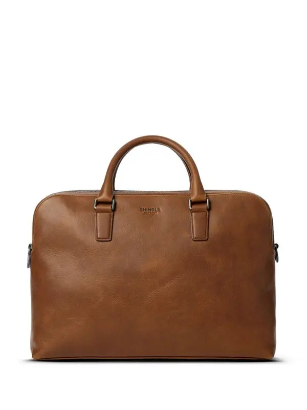 Shinola Navigator Gm Double Zip Briefcase - Brown