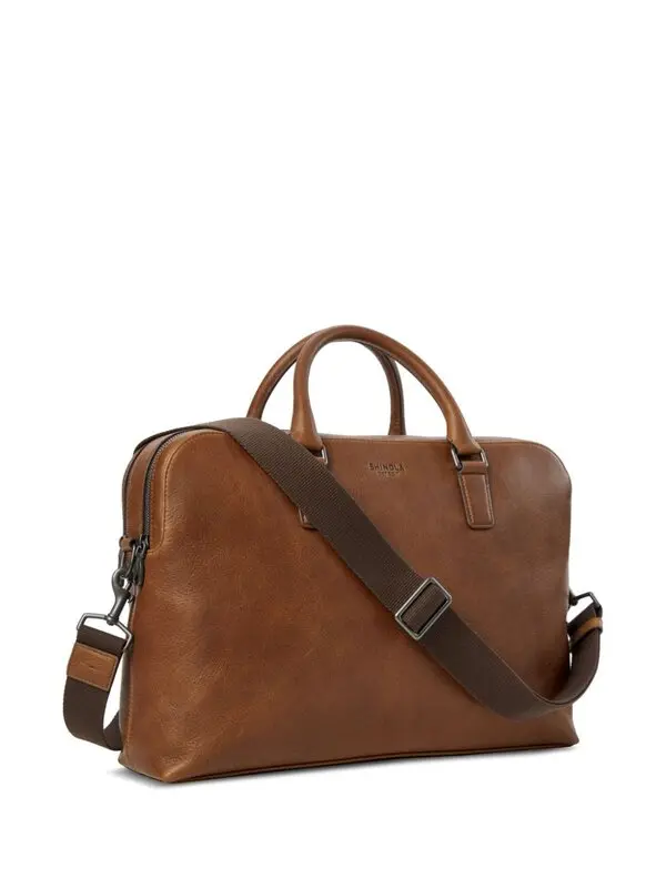 Shinola Navigator Gm Double Zip Briefcase - Brown