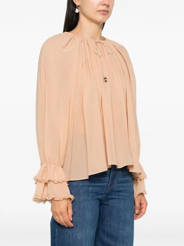 Chloé Gathered-detail Silk Blouse