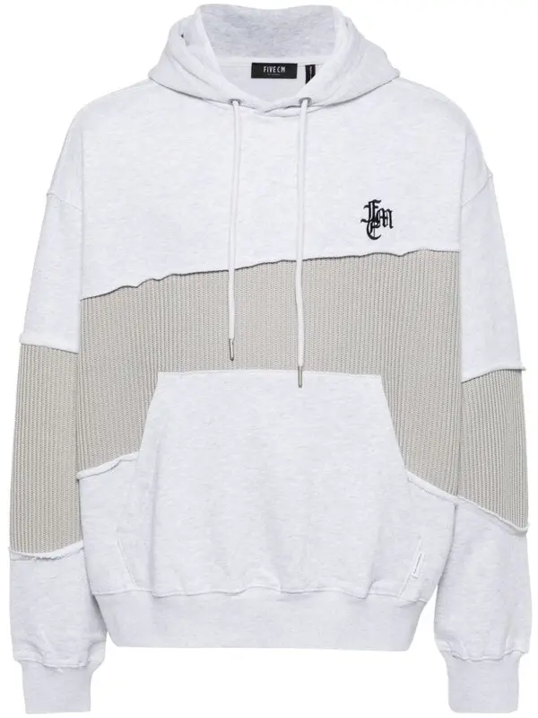 FIVE CM Patchwork Hoodie - Grey