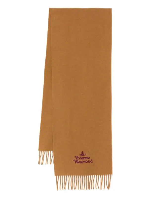 VIVIENNE WESTWOOD Embroidered Scarf - Brown