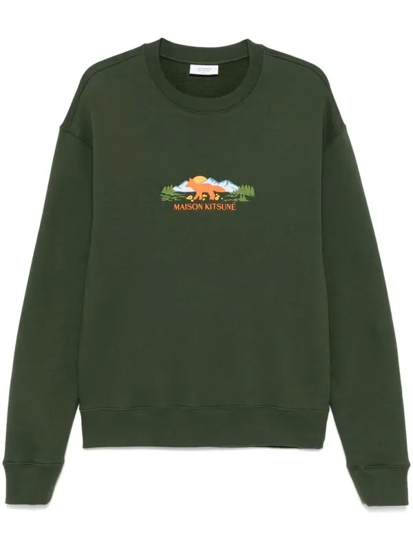 Maison Kitsuné Outdoor Profile Fox Sweatshirt - Green