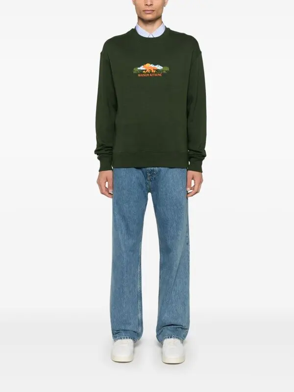 Maison Kitsuné Outdoor Profile Fox Sweatshirt - Green