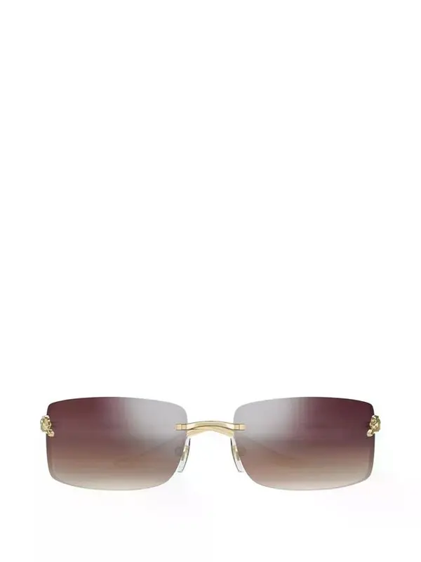 Cartier Rectangle Rimless Sunglasses - Gold