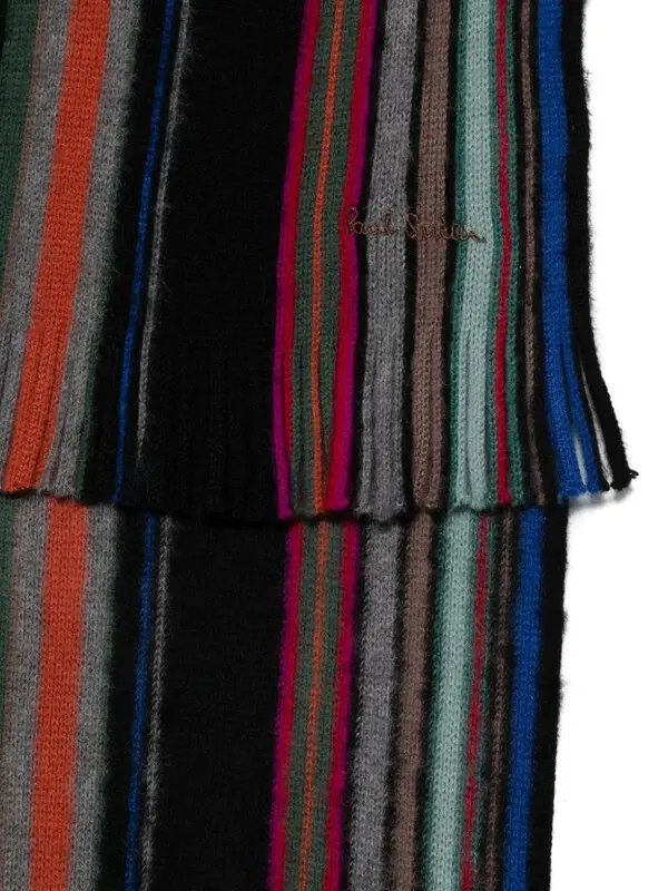 Paul Smith Striped Merino-wool Scarf