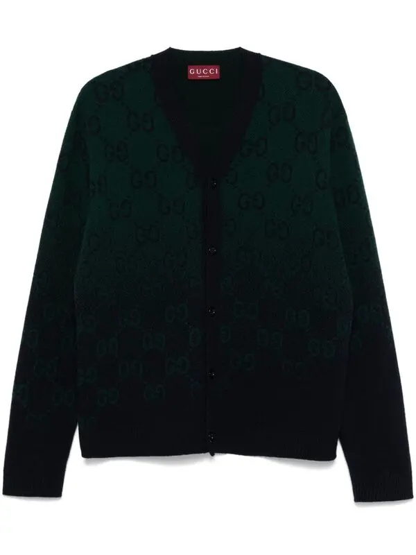 Gucci Gg Degradé-jacquard Cardigan - Blue