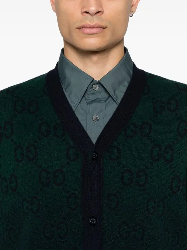 Gucci Gg Degradé-jacquard Cardigan - Blue