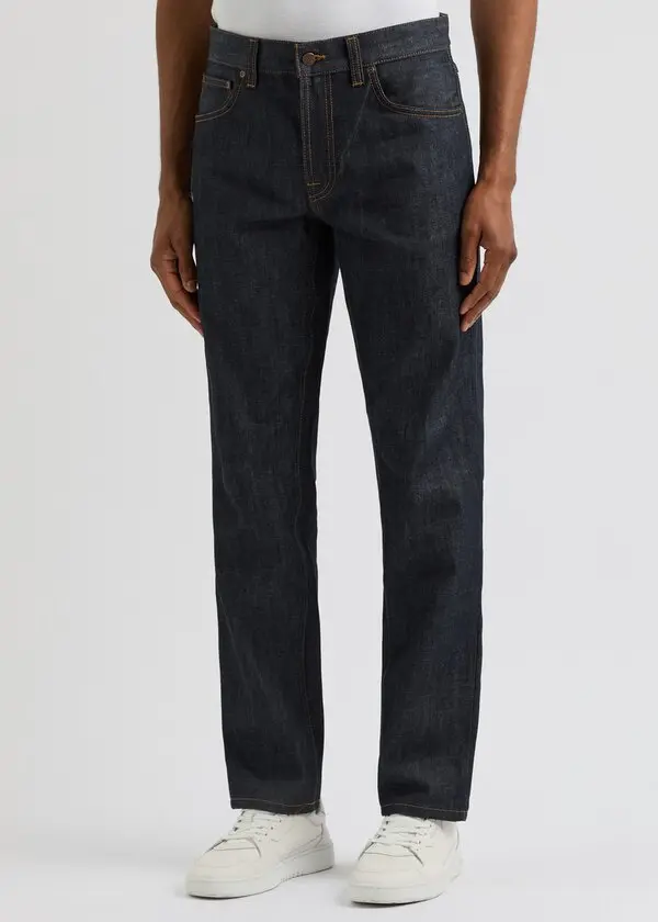 Nudie Jeans Gritty Jackson Straight-leg Jeans - Black