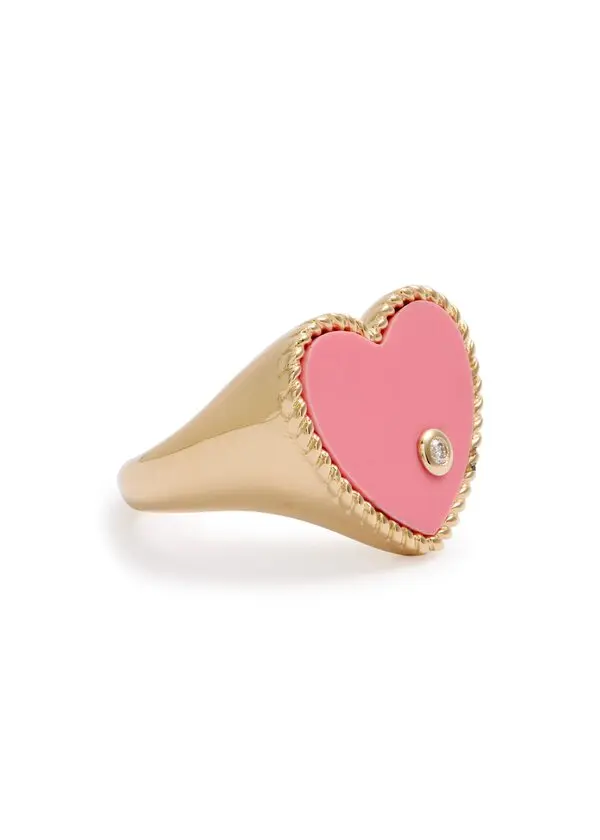 Yvonne Léon Chevalière Coeur 9kt Ring