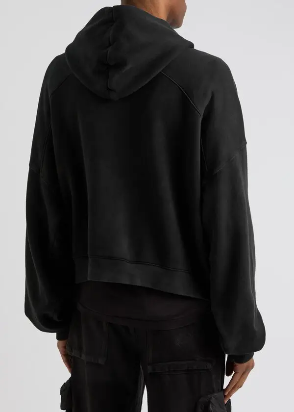 Rivington Roi Rebis Embellished Hooded Cotton Sweatshirt In Black